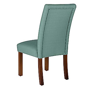 Homepop Home Decor | 4 – Button Tufted Upholstered Parsons Dining Chairs | Set of 2 Accent Dining Chairs, Aqua