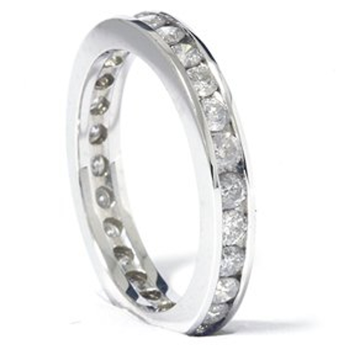 P3 POMPEII3 1 1/2ct Channel Set Diamond Eternity Ring 14K White Gold - Size 7.5