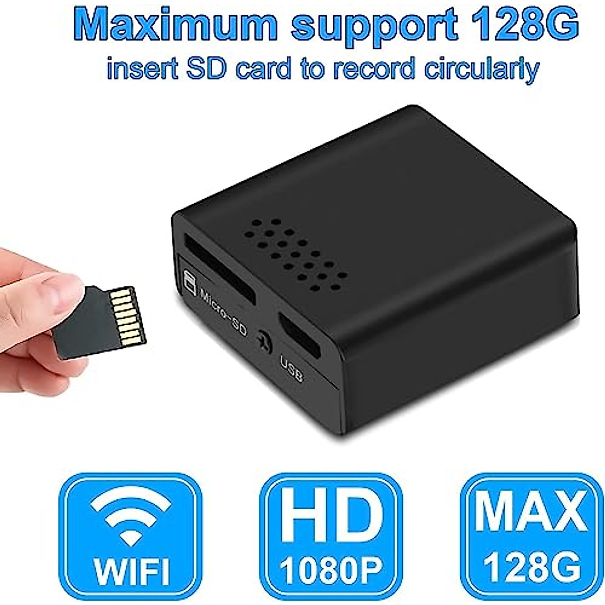 Hidden Spy WiFi Security Camera Wireless Indoor Outdoor Camera Nanny Cam Smart Home Baby Cams Pet Dog Cat Camera Indoor Outdoor Baby Camera 1080P Remote Portable Camera Phone APP Room 1080P Camera