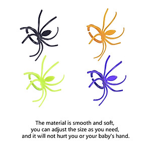 Tanlee 300 Pieces Halloween Plastic Spider Ring Stretch Spider Web Decor Table Scatter Cupcake Topper for Halloween and Spider Themed Party supplies