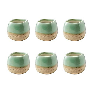 Happyyami 6Pcs Thumb Ceramic Planter Ceramic owl Pot Mini Succulent Pot Floral Ceramic vase Lovely Flower Pots air Plants Vases Plant Pot Mini vase Desktop Decorations Ceramics Brush Holder