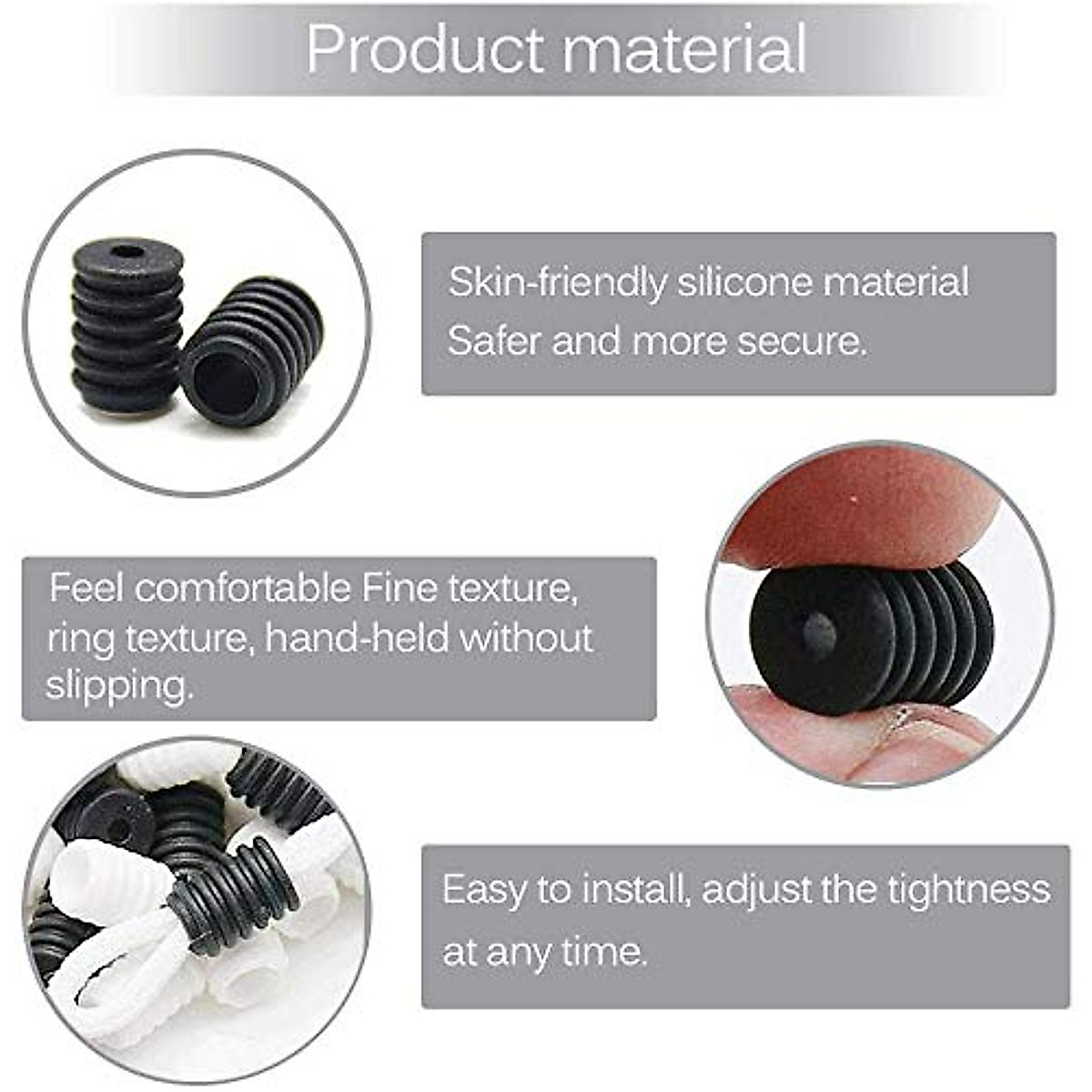 OCEANTREE Cord Locks for Mask, Elastic Adjuster Silicone Cord Stopper No Slip Earloop Toggles for Drawstring Buckle Clasp