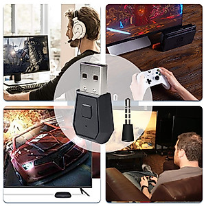 Zamia Wireless Adapter for PS4/PS5 Dongle Mini USB 4.0 Headset Adapter Transmitters Microphone Receiver Support A2DP HFP HSP