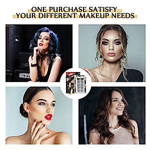 YUHYtop Natural Magnetic Eyelashes, Magnetic Eyelashes Natural Look, 10 Pairs Reusable Eye Lashes 4 Tubes of Eyeliner with Tweezer, Reusable Fake Eyelashes with Tweezer, No Glue Need, Natural