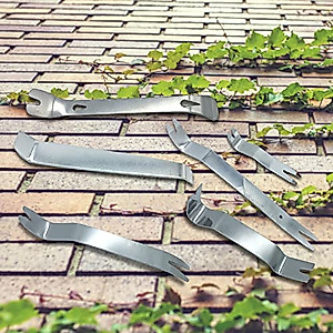 6 Pack Paver Tool Stainless Steel Paver Extractor Tool Paver Removal Tool Paver Lifting Tool with Multipurpose Tool Pouch Bag for Garden Lawn Yard Patio Paver Brick Block Replacement