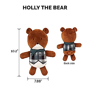 Furhaven 2-Pack Dapper Dandies Woodland Collection Squeaky Plush Dog Toy Set, Washable - Bear/Squirrel, 2-Pack