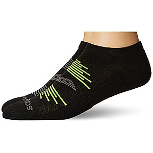 Saucony Men's Multi-Pack Firework Ventilating Performance Comfort No-Show Socks, Black/Grey Assorted (6 Pairs), Shoe Size: 8-12