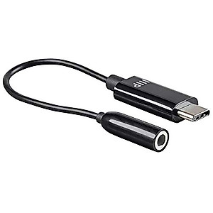 Monoprice 133044 USB-C to 3.5mm Auxiliary Audio Adapter Black For Google Pixel 2/XL, Moto Z/Z2, Essential PH-1, LG, HT And More