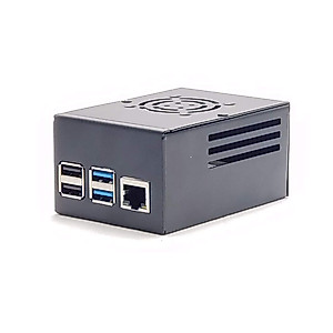 Raspberry Pi Deep Case PoE 5.2V@3.5A HAT Metal Enclosure Protective Box Cooling Fan 17.5Watt Power Over Ethernet (POE) HAT PoE Network Standard Compliant for Rpi 4 Model B by CMC TECH