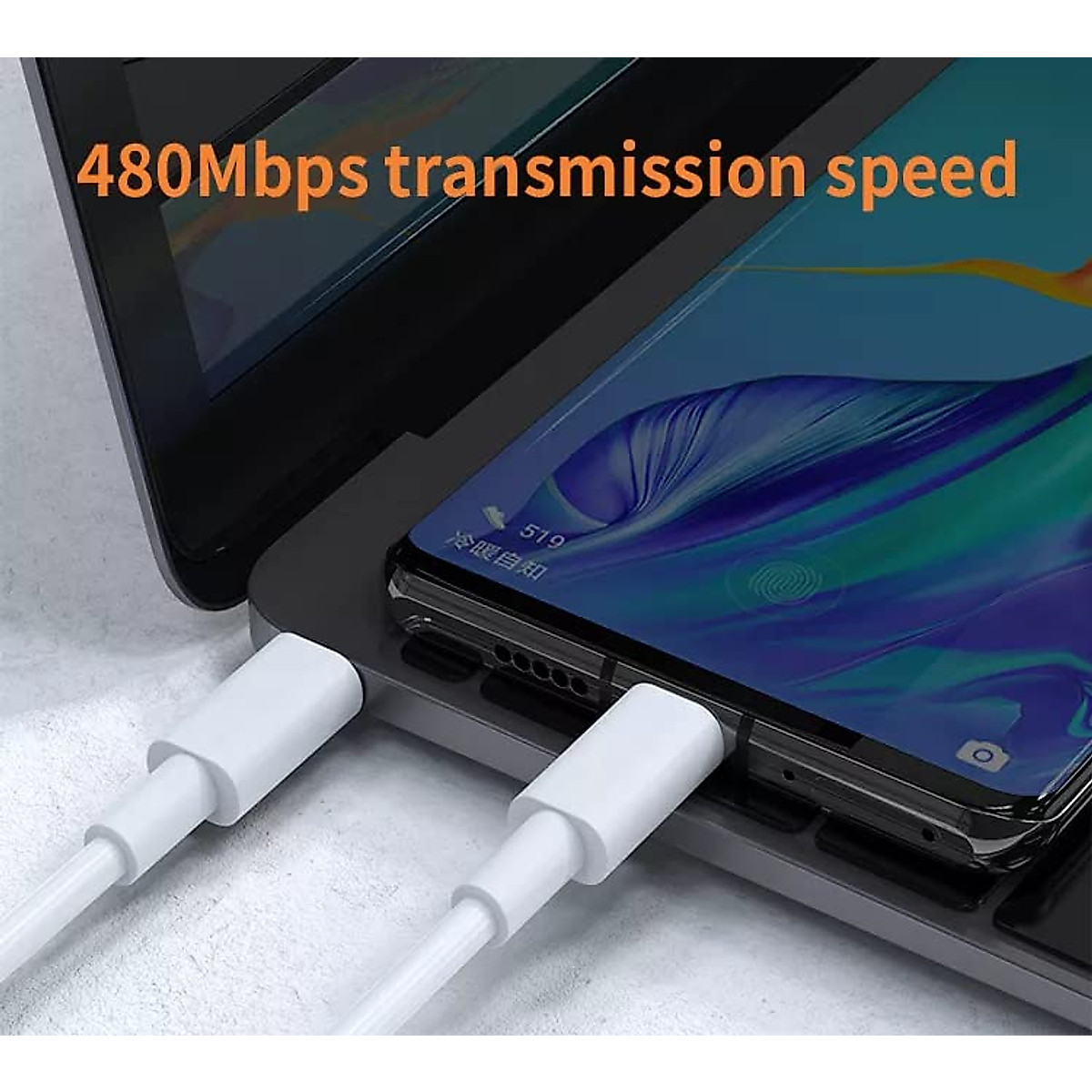 USB C to USB C Charging & Data Cable- 1 Meter - White