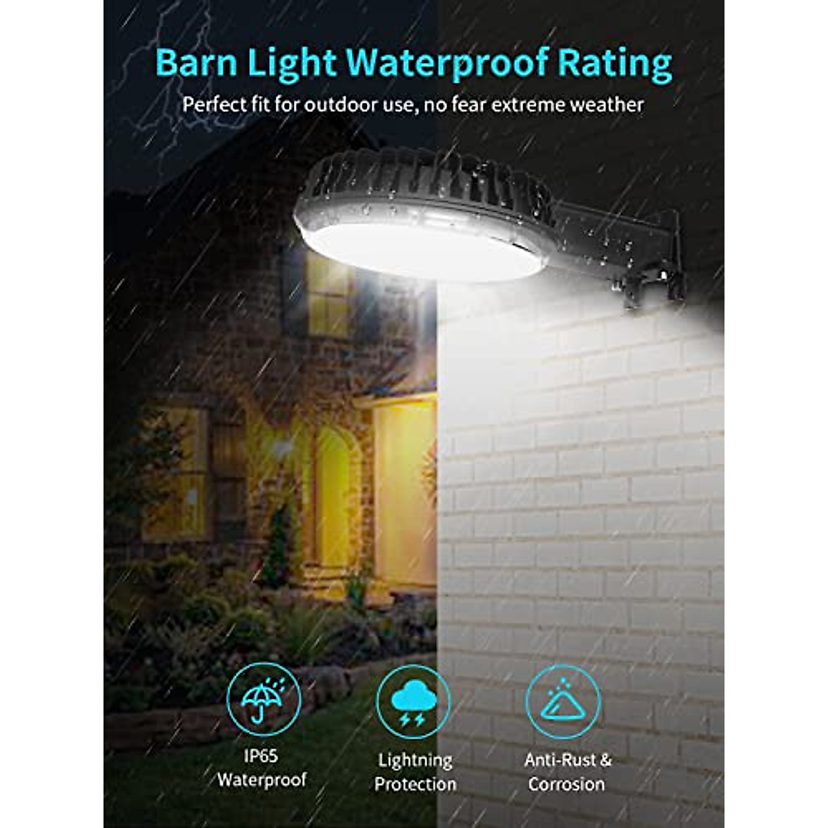 Ankishi LED Barn Light, Dusk to Dawn Outdoor Lighting with 150W 18000LM 5000K Daylight, IP65 Waterproof Area Street Light for Barns Street Yard Garage Warehouse Outdoor Security Flood Lights(2Pack)