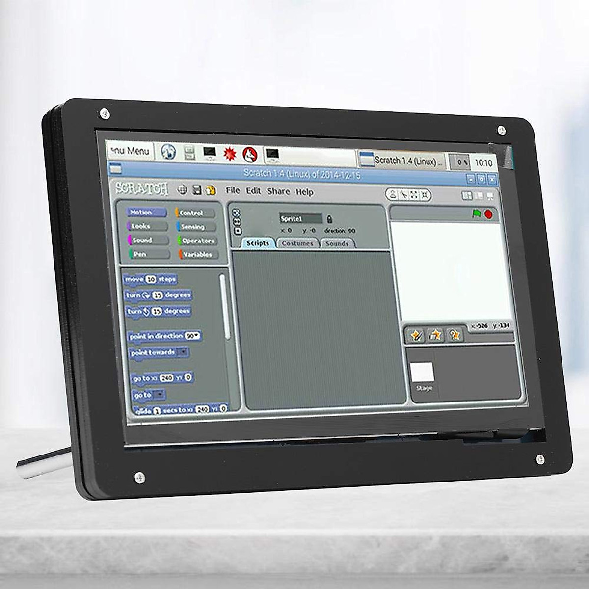 Gerioie Monitor Case, Screen Case, 7 Inch Full-View for Support Raspberry Pi(Metal Bracket Shell)