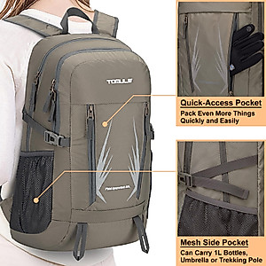 TOMULE Day Hiking Backpack for Women,Small Waterproof Backpack for Women,Lightweight Travel Backpack for Women Grey