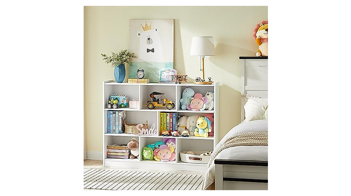 3-Tier Wooden Bookshelf & Storage Organizer - Modern & Durable
