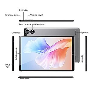 Docooler 10.1‘’ Business Touch Tablet, 4K HD Full Scree Tablet Bulit-in MTK6735 Processor, Android 7, 1200x800 Resolution＆5000mAh Large Battery, Dual Channel Stereo＆Camera（Color Optional）