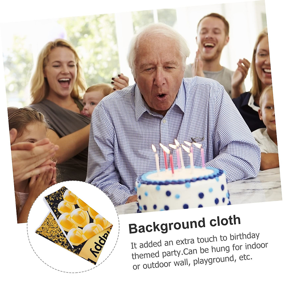 Abaodam Birthday Backdrop 1pc 50 Years Old Background Cloth Poster Vinyl 50th Birthday Poster