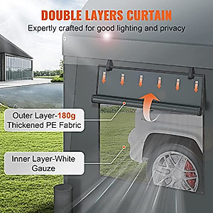 VEVOR Carport 10x20ft Portable Garage, Heavy Duty Car Canopy with Roll-up Ventilated Windows & Removable Sidewalls, UV Resistant Waterproof All-Season Tarp for SUV, F150, Car, Truck, Boat