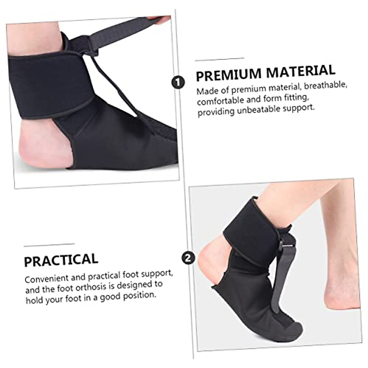 FOMIYES 1pc Foot Drop Orthotics Plantar Fasciitis Splint Tool Stand Night Splint Foot Position Brace Ortho Picks for Braces Foot Orthotic Tool Foot Drop Corrector Foot Droop Brace Black