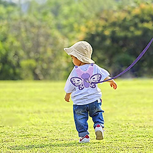 Toddler Kids Leash Plush Butterfly Harness Wrist Leashes Child Safety Walking Toddlers Wrist for Kid Girls Boys (Purple)