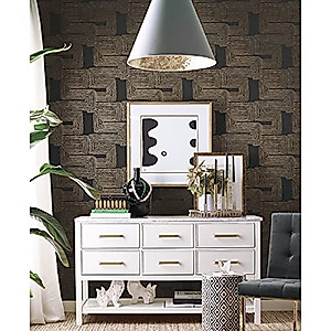 RoomMates RMK12213PL Nikki Chu Black and Metallic Gold Zulu Signature Peel and Stick Wallpaper