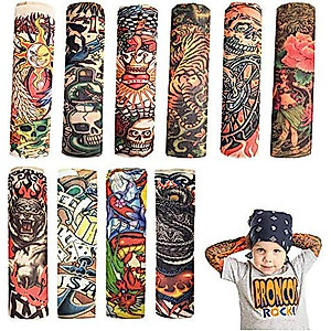 GTLZLZ Temporary Tattoo Sleeve for Kids - 10PCS Arts Fake Slip on Arm Sunscreen Sleeves,UV Sun Protection Cooling Arm Sleeves for Kid Child Baby