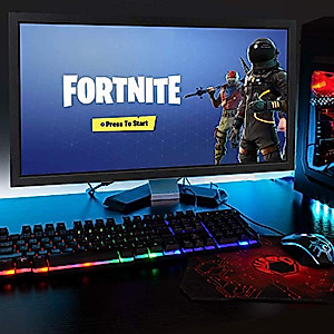 Gaming Keyboard and Mouse and Mouse pad and Gaming Headset, Wired LED RGB Backlight Bundle for PC Gamers and Xbox and PS4 Users - 4 in 1 Edition Hornet RX-250