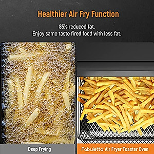 Fabuletta Air Fryer Toaster Oven Combo - 32 QT Large Countertop Convection Toaster Oven,18-in-1 Digital Airfryer with Dehydrate, Smokeless Fast Cooking Oven Fit 13" Pizza, 13 Lbs Chicken,5 Accessories
