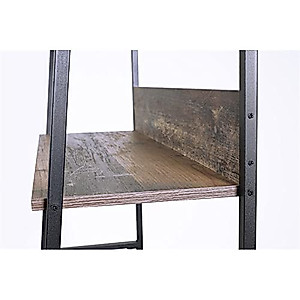 OS Home and Office ladder bookcase, Rustic Planked Knotty Pine