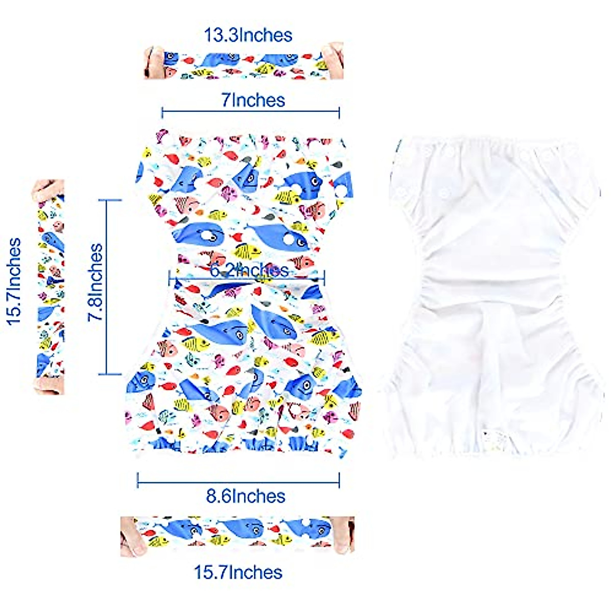 Langsprit 3 Pack Swim Diaper for Baby & Toddle,Reuseable Washable Diaper Swim for Swimming Lesson & Baby Shower Gifts