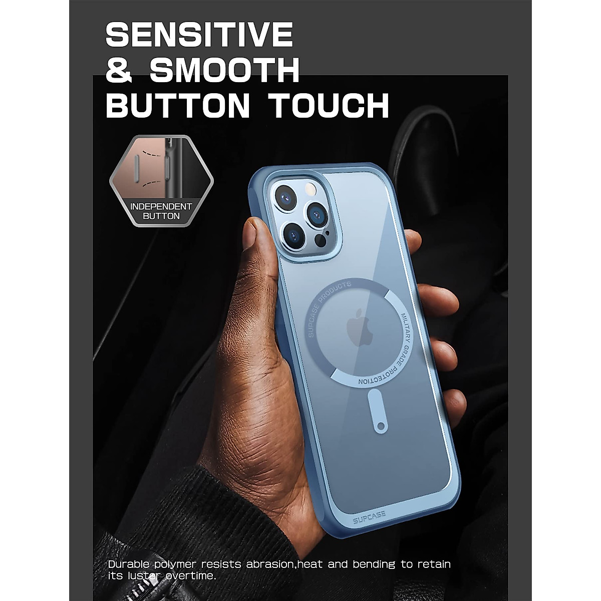 SUPCASE for iPhone 13 Pro Max Case (Unicorn Beetle Mag),[Compatible with MagSafe] [Military-Grade Protection] Protective Slim Clear Magnetic Shockproof Phone Case for iPhone 13 Pro Max, Azure