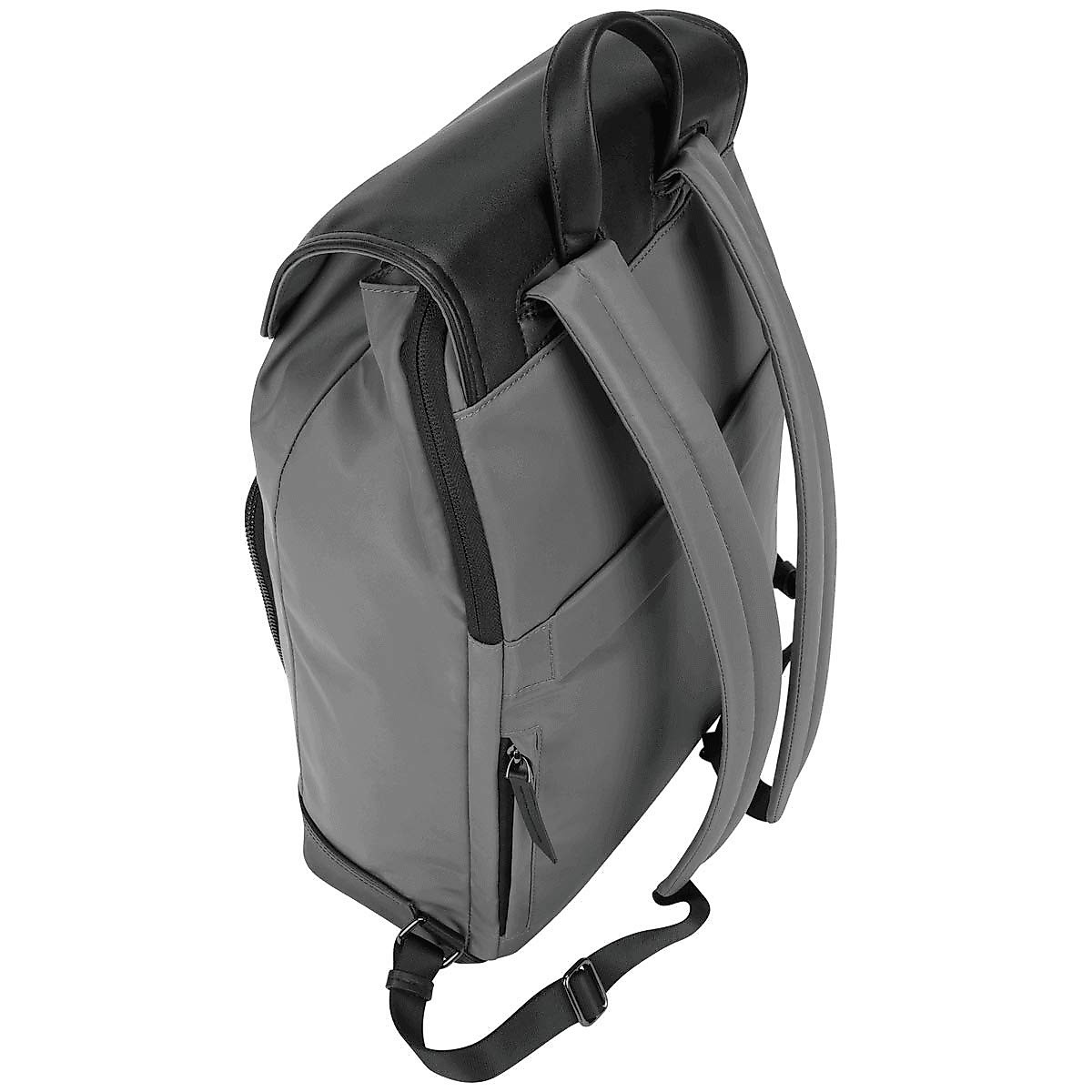 Targus Newport Drawstring Travel and Commute Backpack, Sleek Professional Design with Water-Repellent Nylon, Magnetic Secure Closure, Protective Sleeve fits 15-Inch Laptop, Gray (TSB96404GL)