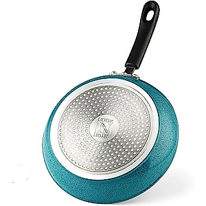 Cook N Home Nonstick Saute Fry Pan Set, 8, 9.5, and 11-Inch Kitchen Cooking Frying Saute Pan Skillet, Induction Compatible, Turquoise, 3-Piece