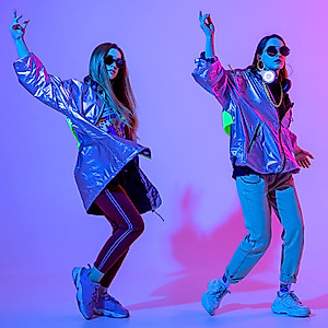 Hicarer 80s 90s Outfit Accessories for Women Men Hip Hop Costume Round Goggle Faux Gold Chain Earring Jewelry (Round Shape Earrings)