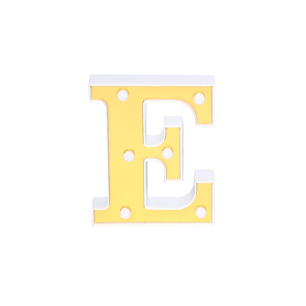 TABLECLOTHSFACTORY 6" 3D Gold Marquee Letters 5 LED Light Up Letters Warm White LED Letter Lights - E