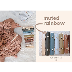 Our Littles Co Neutral Xylophone Instrument | Montessori Musical Toy for Toddlers & Kids Song Book | Educational Developmental Sensory Toys Non-Toxic Safe Gift Organic | Designed in USA