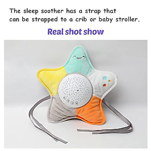 Konig Kids Baby Musical Sleep Soothers with Star Projector, Travel Soothing Sound Machine, Portable Plush Sleep Aid for Toddlers with Soothing Night Light, 10 Lullabies, White Noise, Auto Power Off