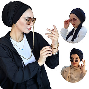 para life Dubai Turban-Turbans For Women-Hijab For Women|Hair Wraps-Head Wraps For Women|Hijab Undercap-Caps-Instant Hijab (Dubai Turban, Black)