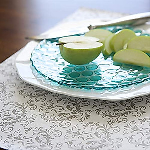 Duck Smooth Top Easy Liner Shelf Liner, Top Cabinet Multipack, 6-Rolls, Each 12" Width, 10' Length, Grey Damask