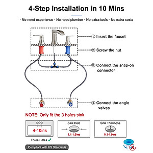 HOIGY Brushed Nickel Widespread Bathroom Faucet, 2 Handles Waterfall Faucet, Bathroom Faucets for Sink 3 Hole, 8 Inch Solid Brass Bathroom Sink Faucets for Vanity Lavatory Restroom with Pop Up Drain