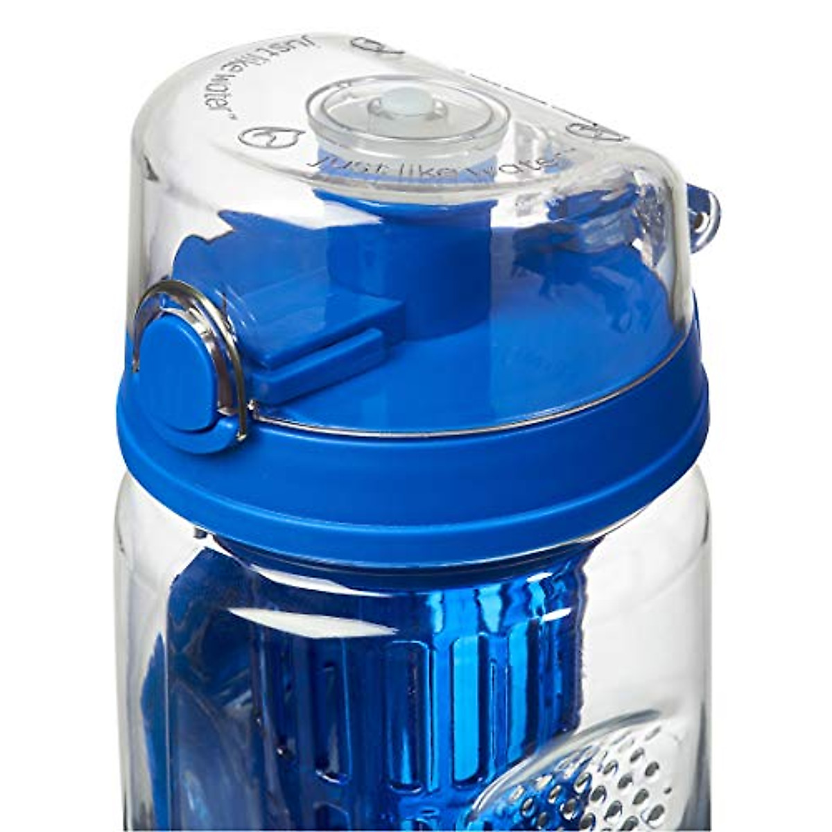 Hydracy Fruit Infuser Water Bottle - 32 oz Sports Bottle - Time Marker & Full Length Infusion Rod + 27 Fruit Infused Water Recipes eBook Gift - Azure Blue