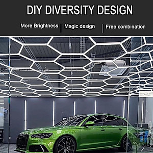 Brivulgent 2 LED Tubes for Garage Lighting | Hexagon Ceiling Lights Replacement | Hex Lights Replacement LED Tubes for Hexagon Garage Lights | Hexagon LED Lights | Garage Ceiling Light Upgrade