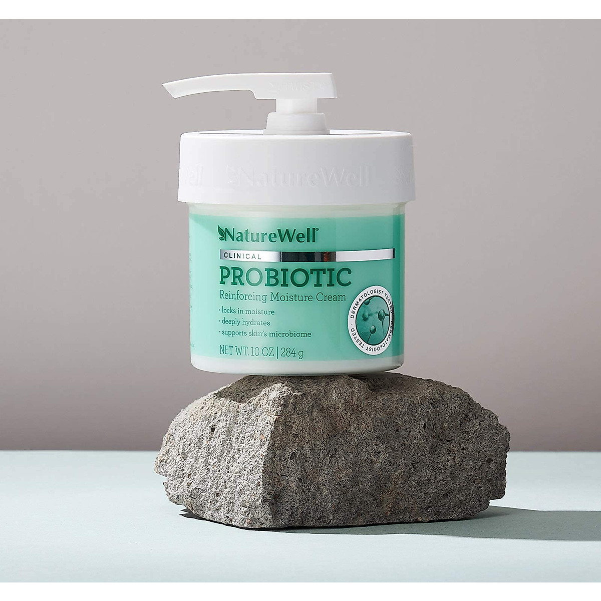 NATURE WELL Clinical Probiotic Reinforcing Moisture Cream for Face, Body, & Hands, Supports Skin's Microbiome with Powerful Probiotic Extracts & Skin Superfoods, 10 Oz