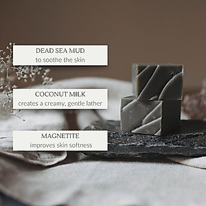 Osmia - Natural Black Clay Facial Soap Bar | Clean Beauty For Healthy Skin (2.25 oz | 64 g)