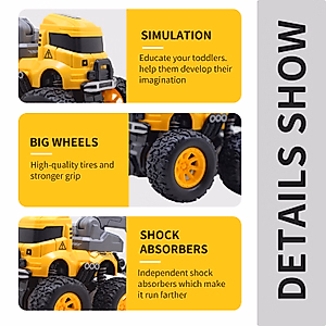 UOWGA Construction Toys for 3 Year Old Boys, 4 Pack Push and Go Car Truck Playset for Boys Girls Toddler Aged 3 4 5 6 Year Old Gifts for Kids Birthday