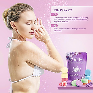 18 Pack Shower Steamers - Mother's Day, Birthday Presents - Shower Bombs with Lavender Mint Rose Coco Ocean Grapefruit Natural Fragrance, Self Care & Relaxation Presents for Women and Men