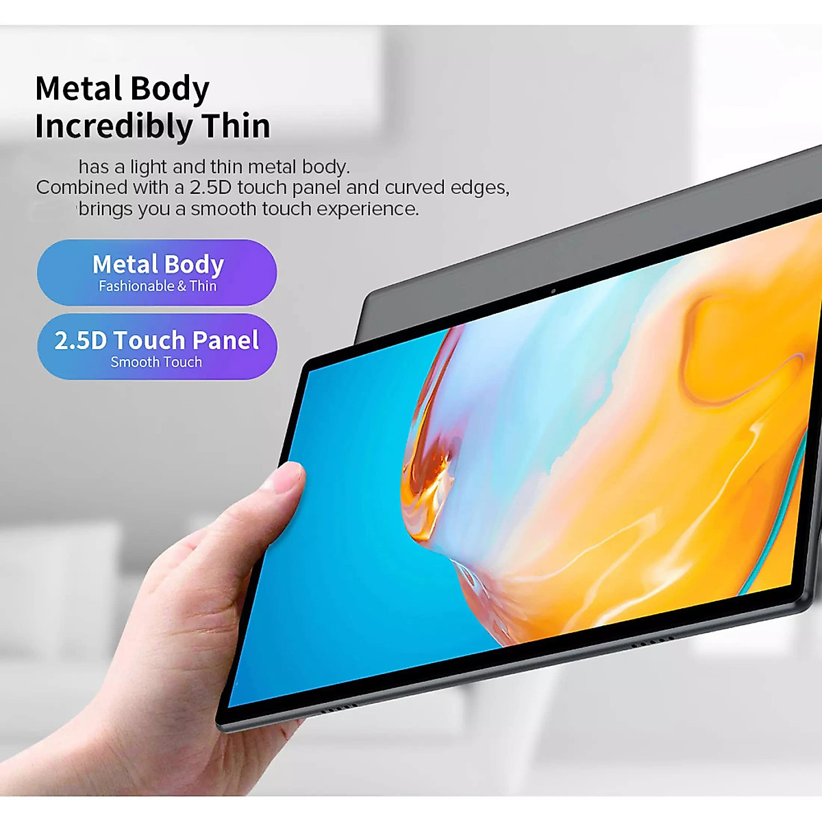 10.1 inch Android Tablets Tablet pc 8gb+128gb tab Support Phone Call WiFi Bluetooth Dual SIM Online Class Zoom Tablet pc (Black)