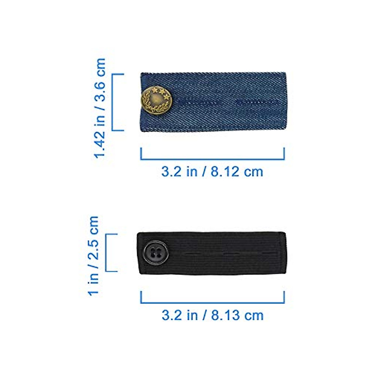 Adjustable Elastic Pants Waist Extenders and Jeans Extender (8 Pack)