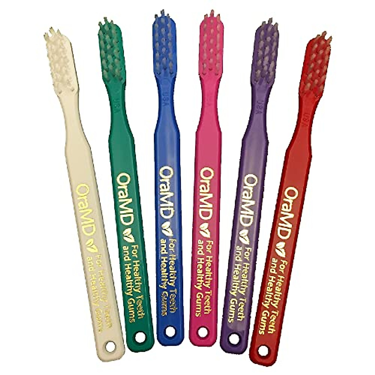 OraMD Soft Bristles Toothbrush - Designed by Dr. Charles C. Bass for Sensitive Teeth and Gums - Manual Toothbrushes with Soft Nylon Bristles for Adults Oral Care - Pack of 6