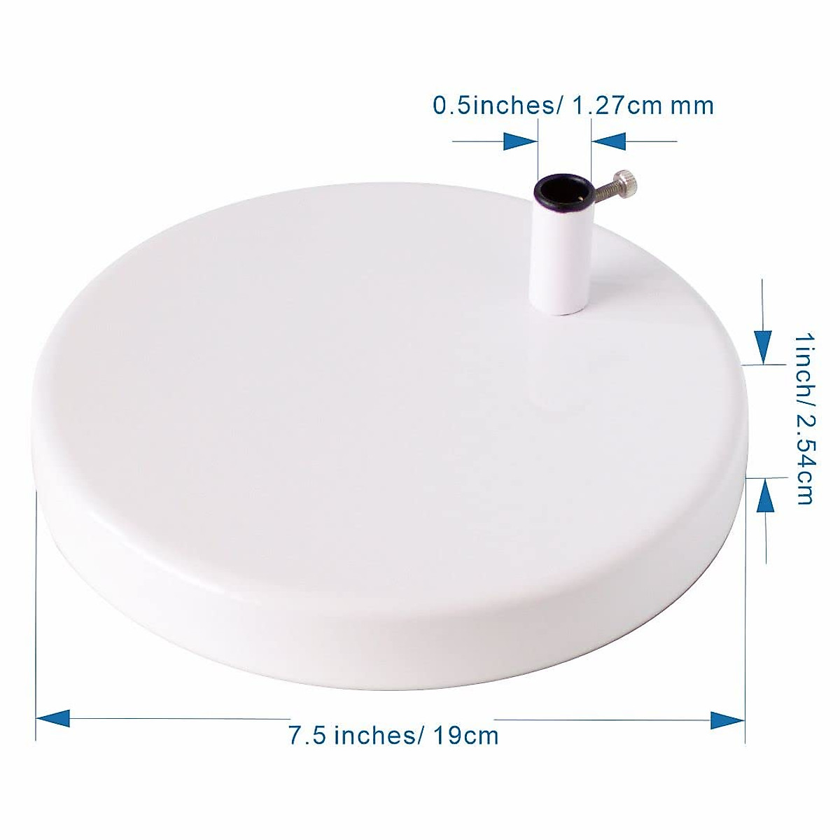 FOPATO Desk Lamp Base: Round 7.5 inches Mounting Stand for Desk Lamps,Magnifying Glass with Light,Mic Arm Desk Mount,Swing Arm Desk Lamp,for Home Office ,Compatible for lk-1 cl-2 (White)