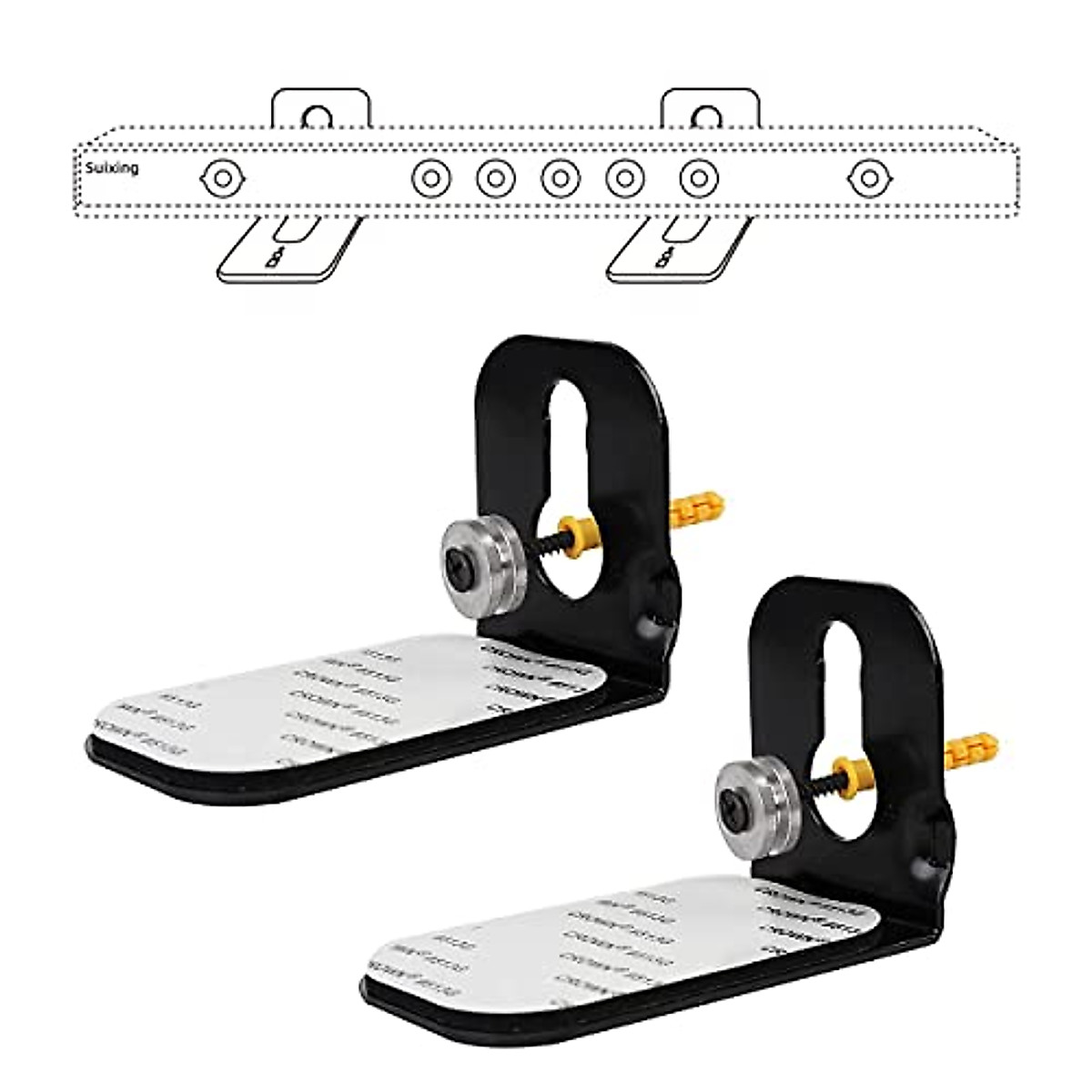 Suixing Sound Bar Mounts Universal Wall Mount Kit Mounting Bracket Compatible Most of Soundbars Wall Mount Brackets with Hardware Kit